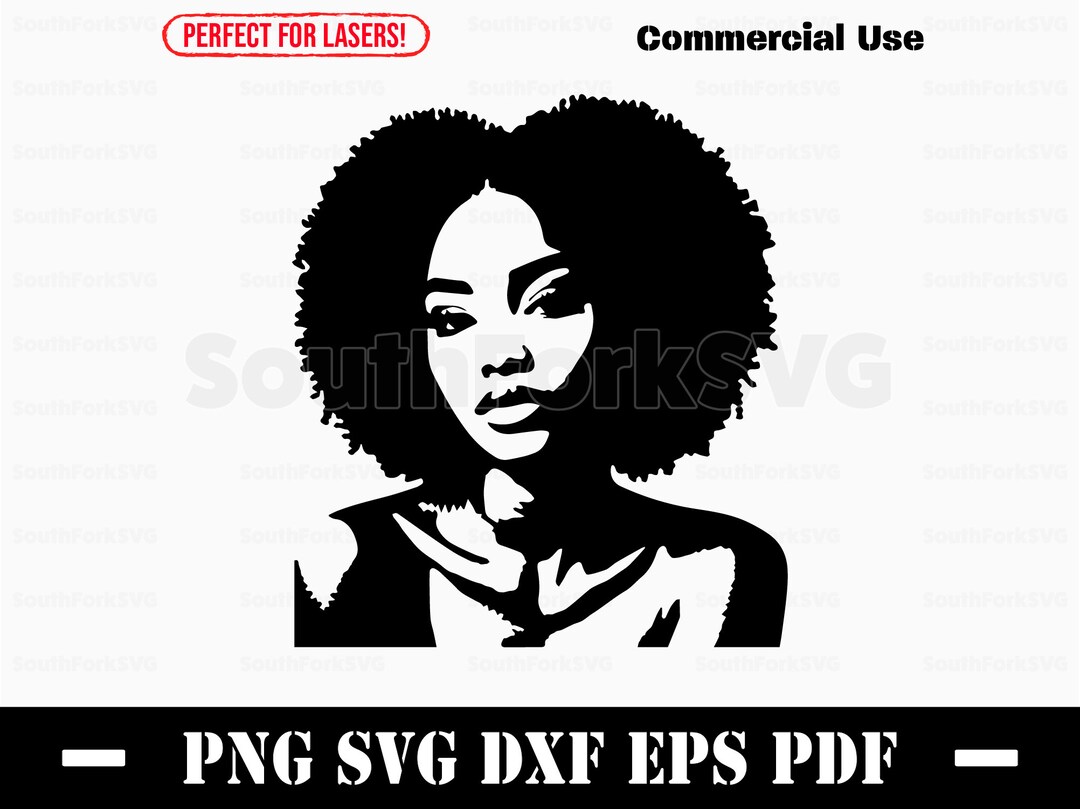 Beautiful African American Woman Svg Png Dxf Eps Pdf Files Cut Print ...