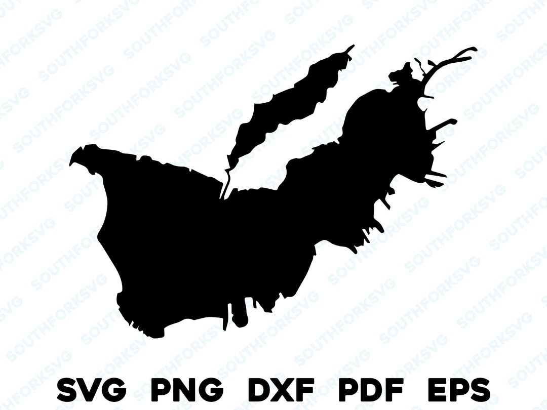 Muskegon Lake Michigan Map Shape Silhouette Svg Png Dxf Pdf Eps Vector ...
