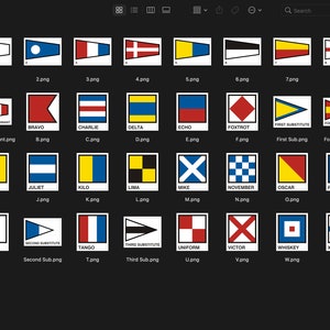 International Maritime Nautical Signal Flags Set 2 SVG PNG DXF Digital ...