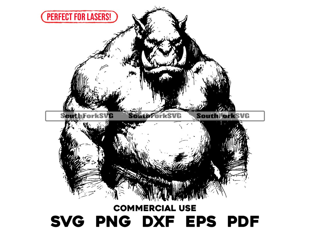 Laser Engrave File Ogre Troll Monster Svg Png Dxf Eps Pdf | Vector ...