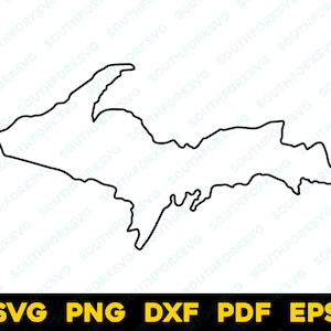 Michigan Upper Peninsula Simple Outline Map Shape | Svg Png Dxf Pdf Eps ...