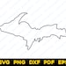 Michigan Upper Peninsula Simple Outline Map Shape | Svg Png Dxf Pdf Eps ...