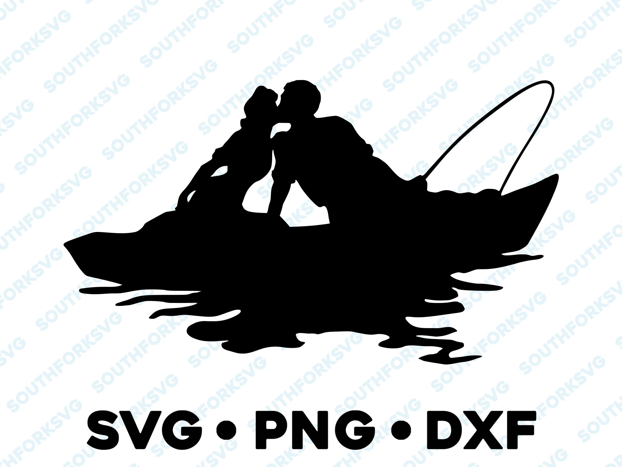 Couple Fishing SVG PNG DXF Cut File for Silhouette Cameo - Etsy Australia