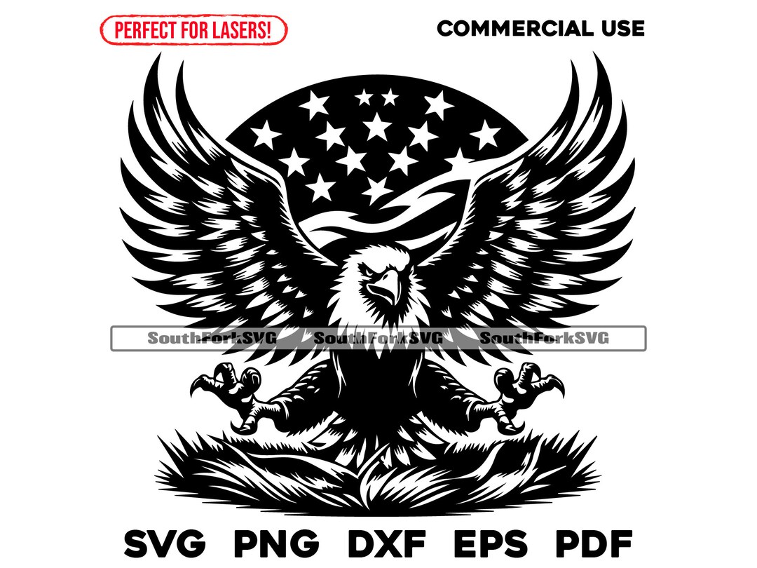 American Bald Eagle Design Svg Png Dxf Eps Pdf Vector Graphic Design ...
