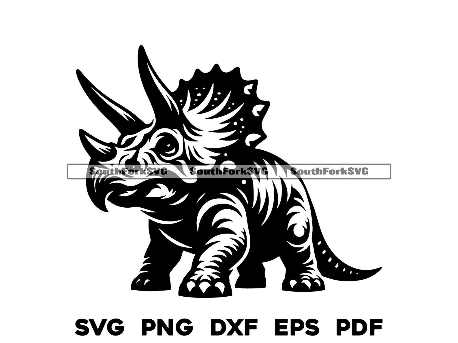 Triceratops Dinosaur Svg Png Dxf Eps Pdf | Vector Graphic Design Cut ...