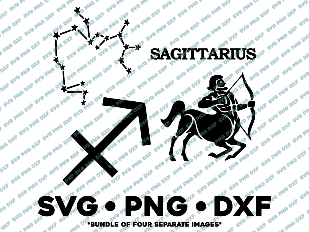 Sagittarius Zodiac Bundle SVG PNG DXF Cut File for Silhouette Cameo ...