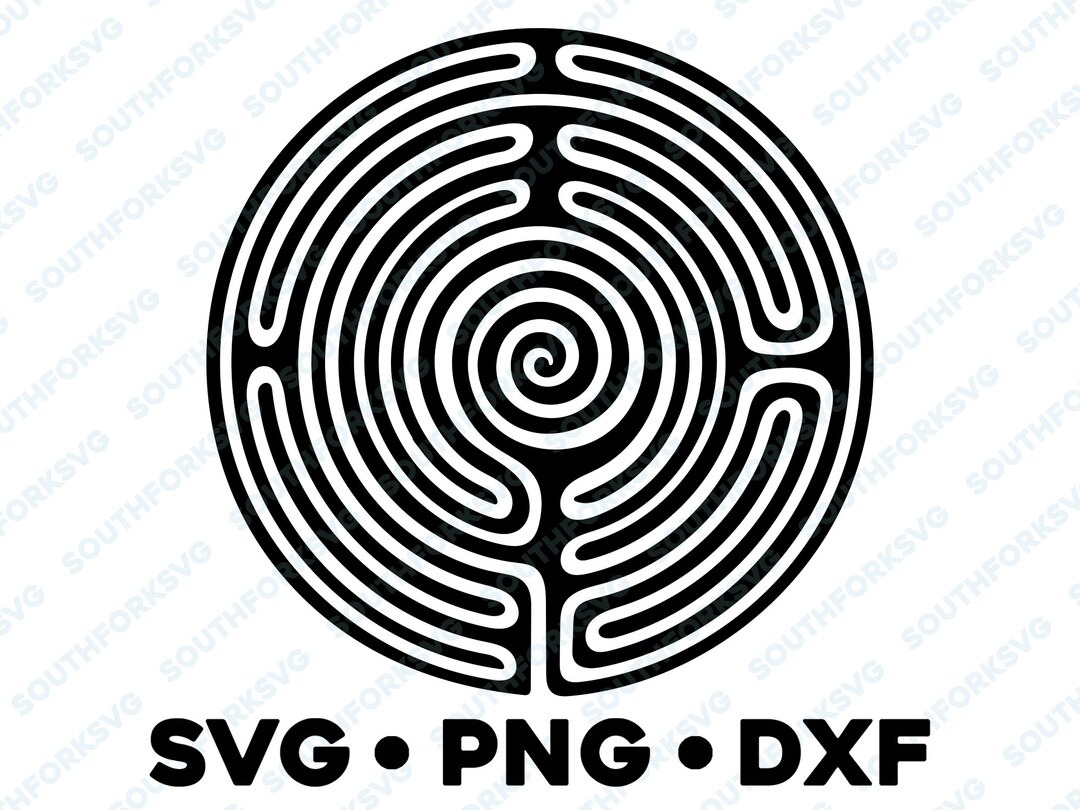 Círculo Laberinto Laberinto SVG PNG DXF Puzzle Símbolos geométricos ...