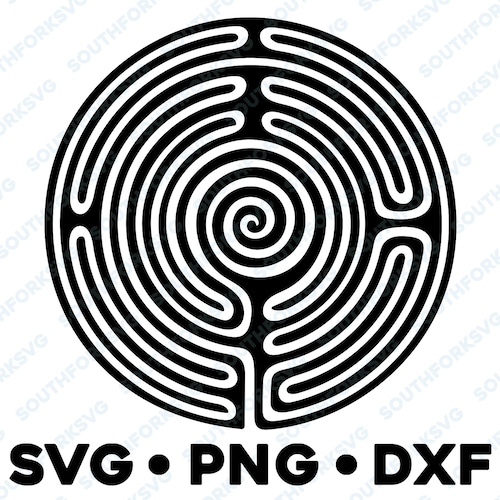 Circle Labyrinth SVG PNG DXF Symbol Vector Transparent Cameo - Etsy