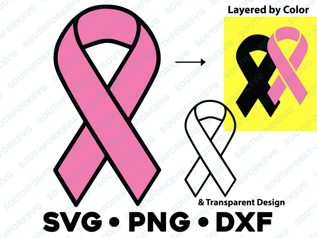 Breast Cancer Ribbon SVG PNG DXF Layered by Color Cut File for ...