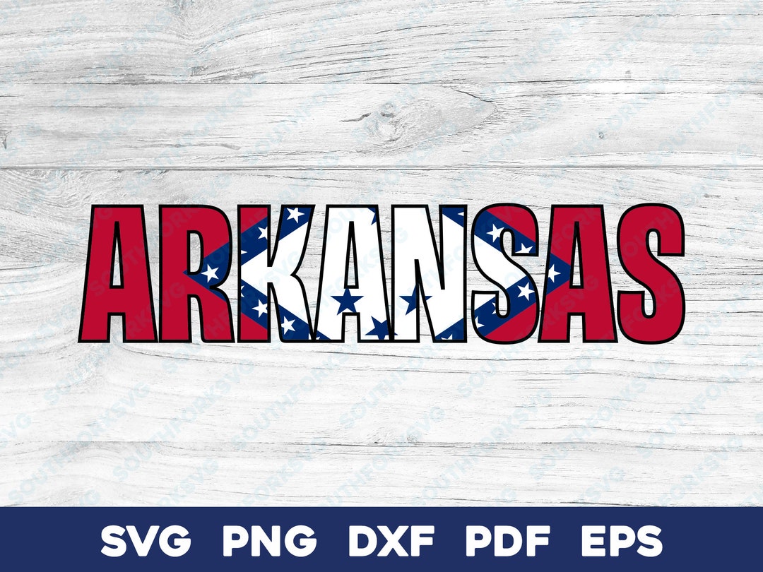 Arkansas Flag State Name Design | Svg Png Dxf Eps Pdf | Vector Graphic ...
