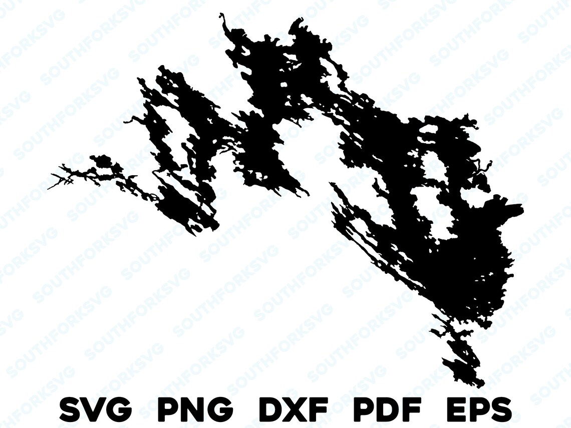 Lake Muskoka Ontario Map Shape Silhouette Svg Png Dxf Pdf Eps Vector ...