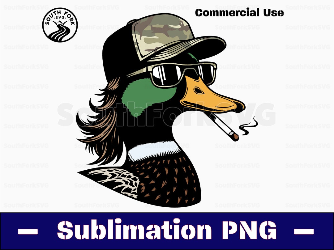 Mallard Duck Mullet Trucker Hat Camo Pattern Sublimation PNG ...