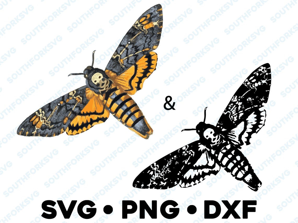 Death's Head Skull Hawk Moth SVG PNG DXF Cut File Insect - Etsy