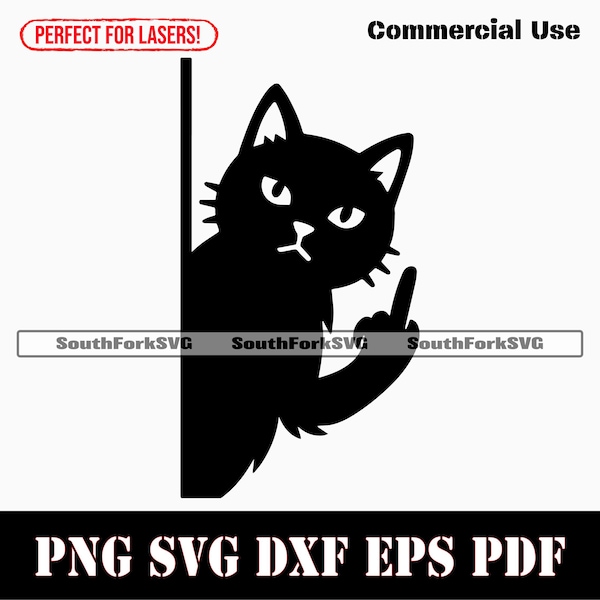 Middle Finger Cat - Etsy