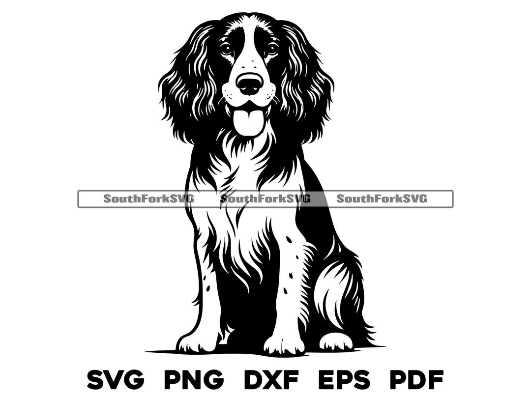 Springer Spaniel Dog Sitting Design | Svg Png Dxf Eps Pdf | Vector ...