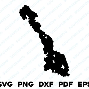 Pushaw Lake Maine Map Shape Silhouette Outline Svg Png Dxf Pdf Eps ...