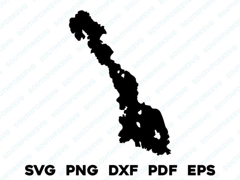 Pushaw Lake Maine Map Shape Silhouette Outline Svg Png Dxf Pdf - Etsy