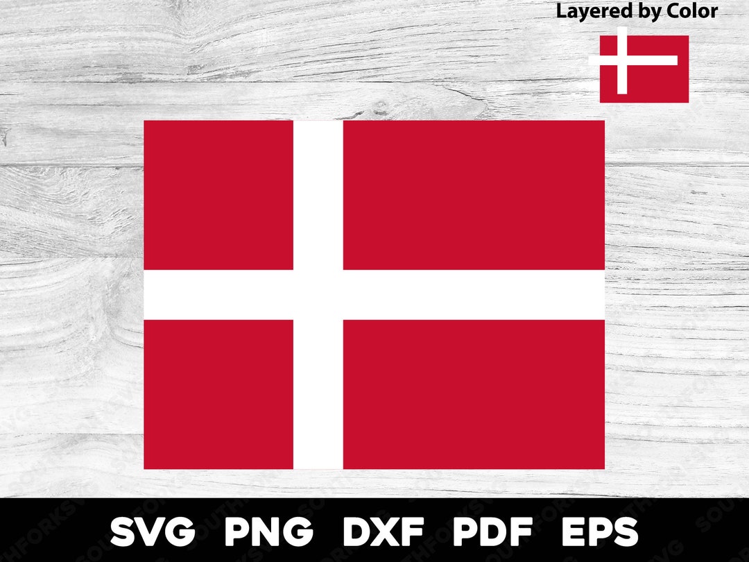 Denmark Danish Flag | Svg Png Dxf Eps Pdf | Layered by Color Vector ...