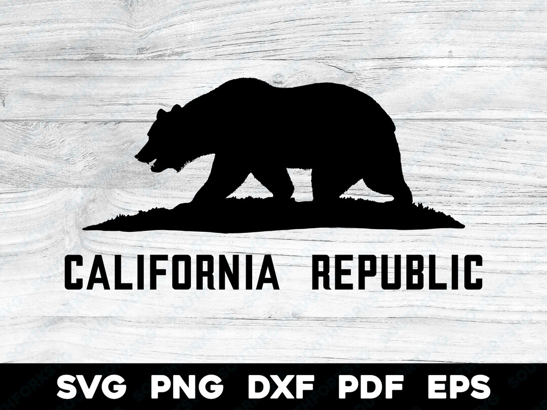California Republic State Flag Silhouette | Svg Png Dxf Eps Pdf ...
