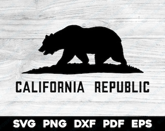 California Flag Silhouette SVG | Instant Download | Svg, Png, Eps, Dxf ...