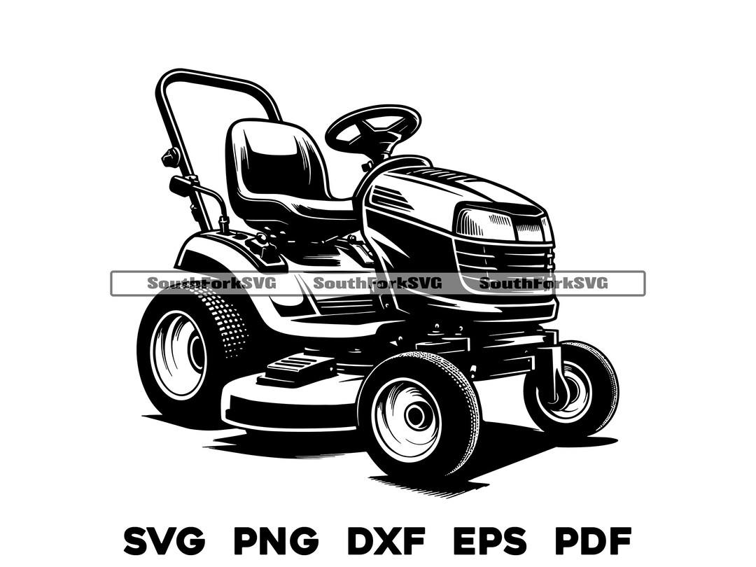 Riding Lawn Mower 2 | Svg Png Dxf Eps Pdf | Transparent Vector Graphic ...