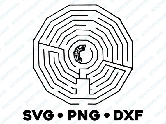 Geometric Labyrinth SVG PNG DXF Symbol Vector Transparent | Etsy