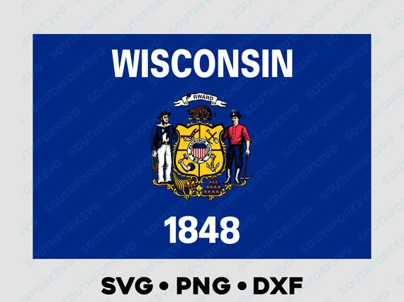 Wisconsin State Flag Svg Png Dxf Vector Graphic Design Digital | Etsy