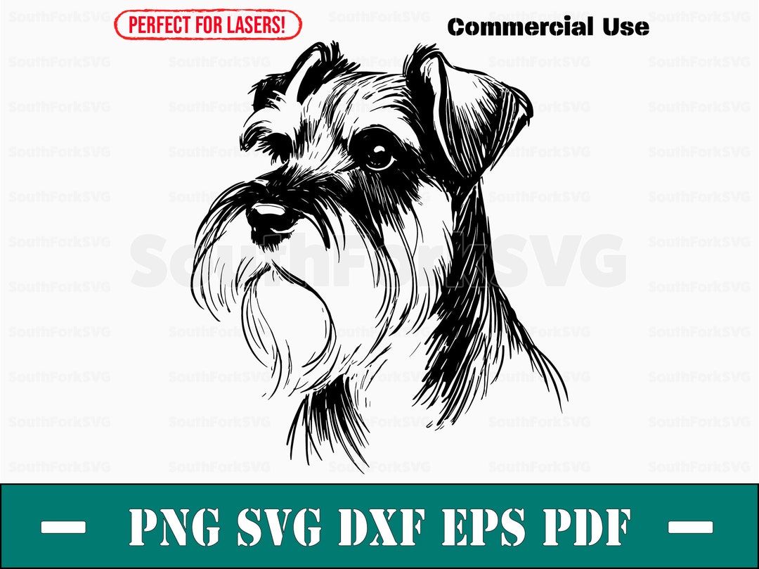 Miniature Schnauzer Svg Png Dxf Eps Pdf | Vector Graphic Cut File Laser ...