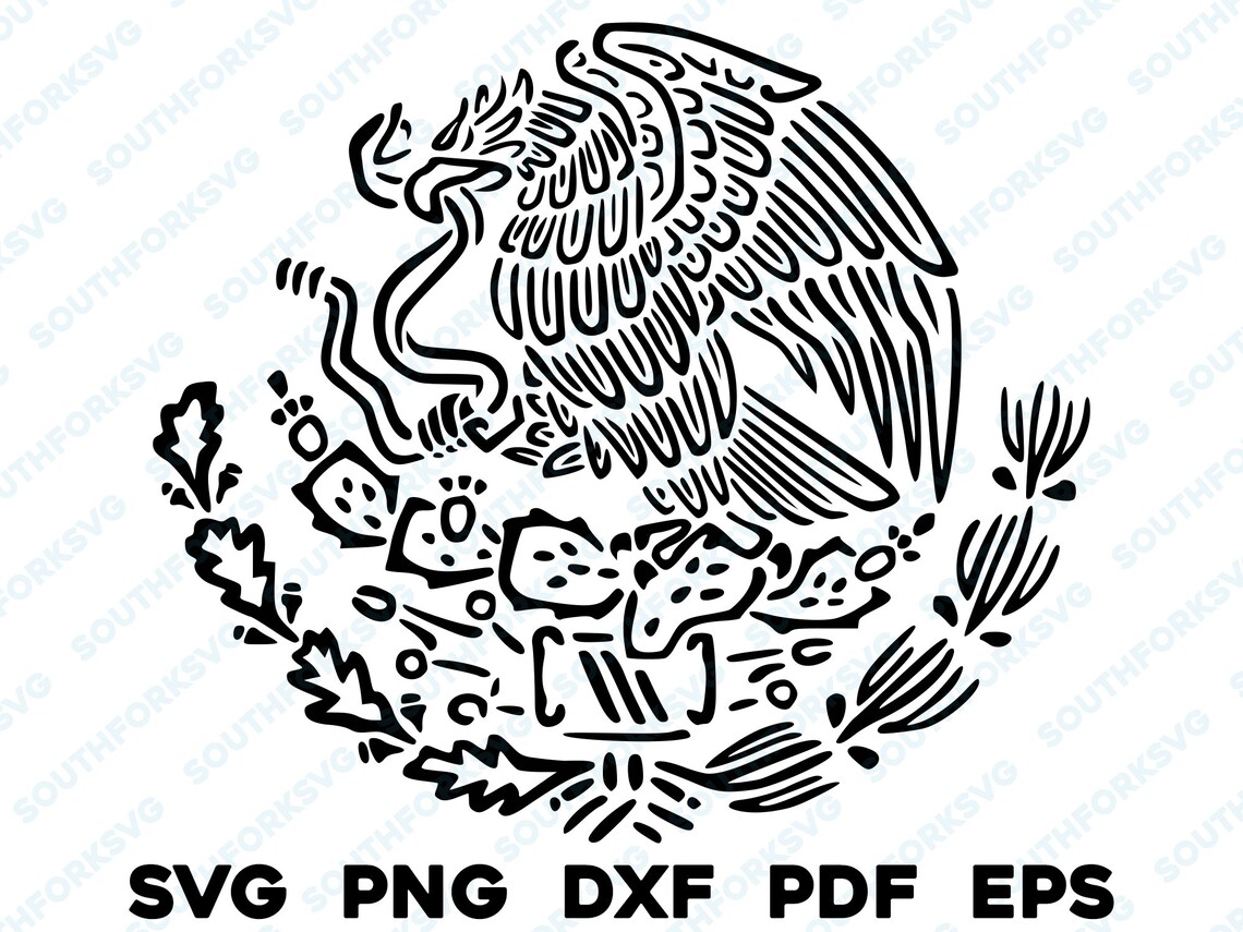 Esquema del escudo de armas de México svg png dxf eps pdf - Etsy México