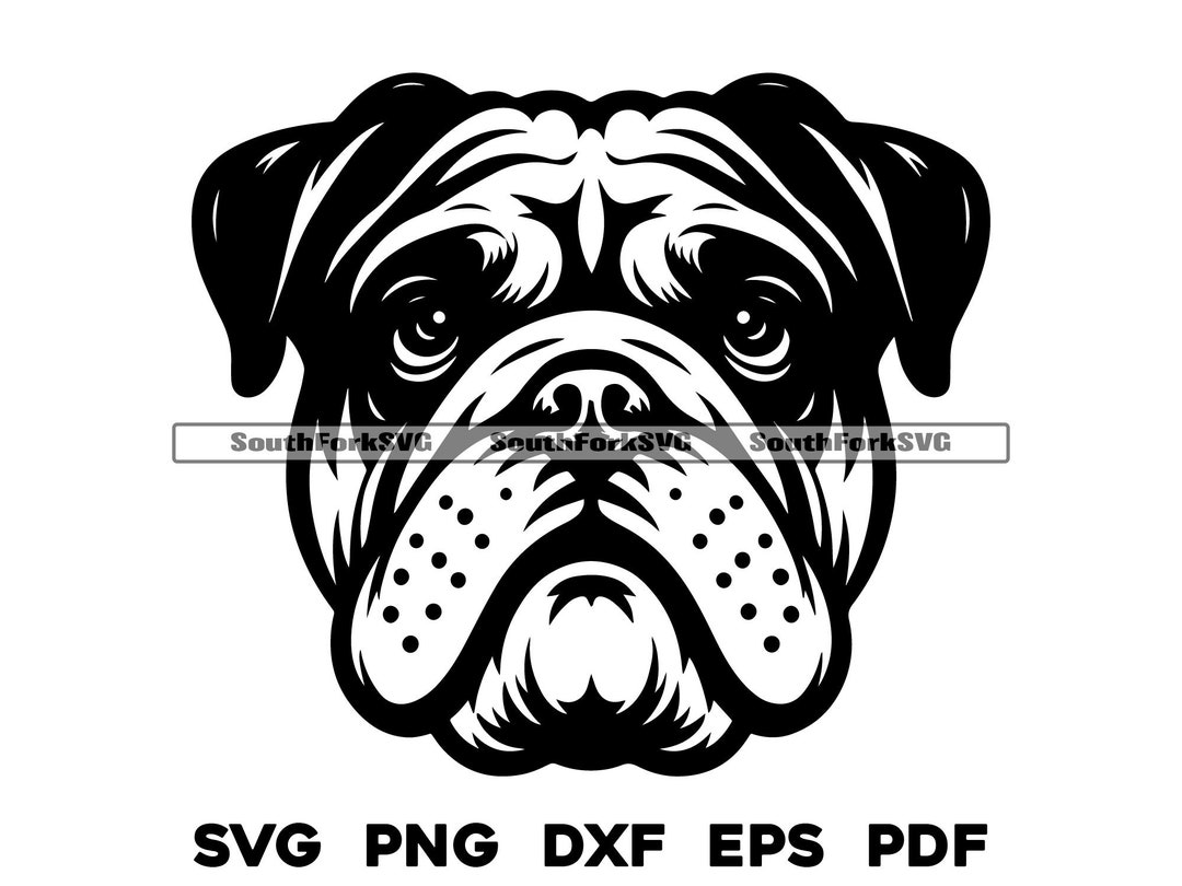 Bulldog Dog Face Design | Svg Png Dxf Eps Pdf | Vector Graphic Cut File ...