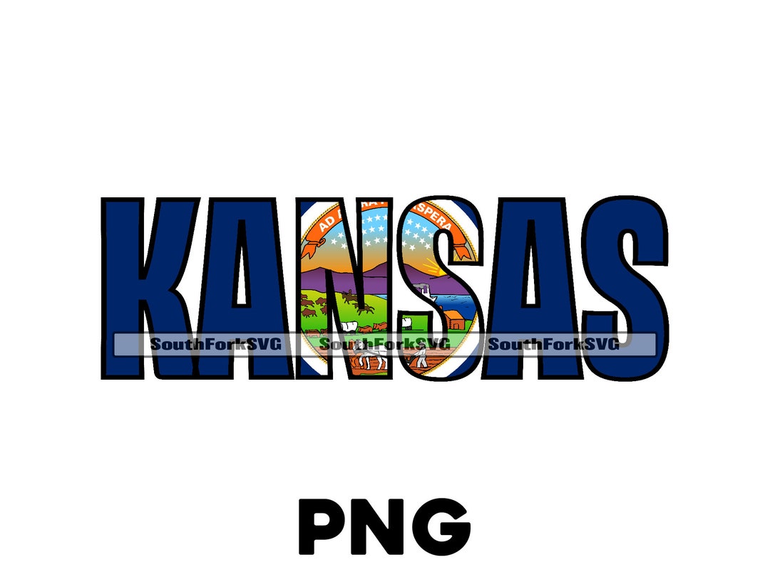 Kansas State Flag Name Design | PNG ONLY | Graphic Design Print Dye ...
