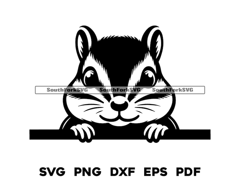 Peeking Chipmunk Design Files Svg Png Dxf Eps Pdf Vector Graphic Design ...