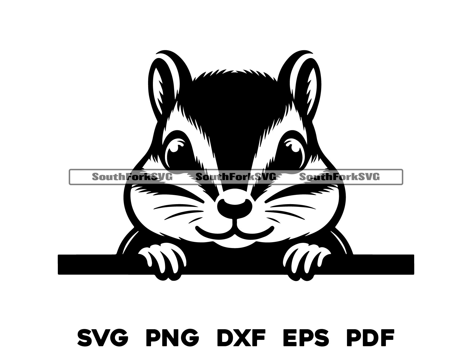 Peeking Chipmunk Design Files Svg Png Dxf Eps Pdf Vector Graphic Design ...