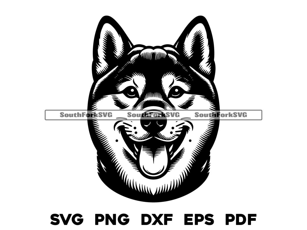 Shiba Inu Dog Head Design | Svg Png Dxf Eps Pdf | Vector Graphic Cut ...