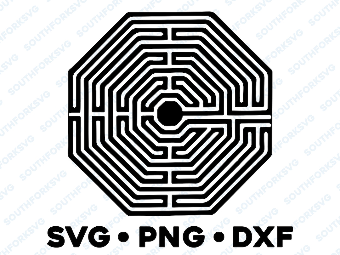 Octagonal Maze Labyrinth SVG PNG DXF Puzzle Symbol Games Vector ...