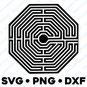 Octagonal Maze Labyrinth SVG PNG DXF Puzzle Symbol Games Vector ...