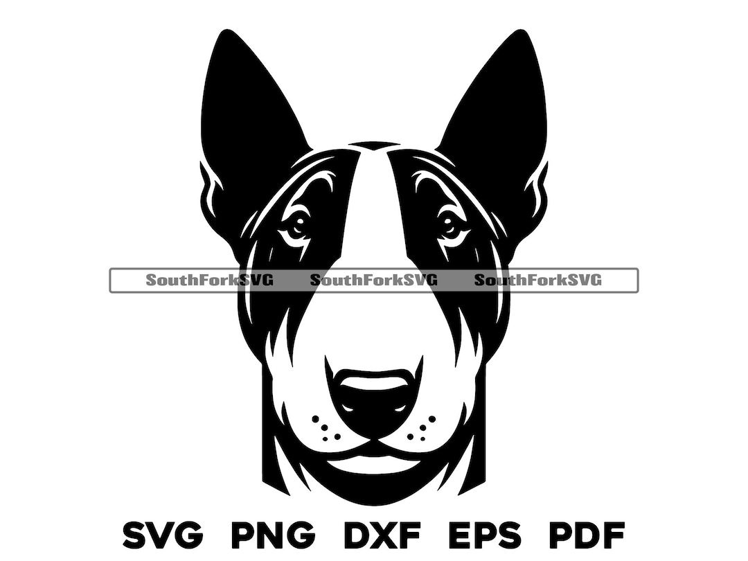 Bull Terrier Dog Head Design | Svg Png Dxf Eps Pdf | Vector Graphic Cut ...