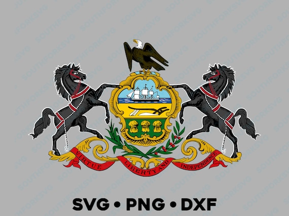 Pennsylvania State Flag Emblem Crest Svg Png Dxf Vector | Etsy