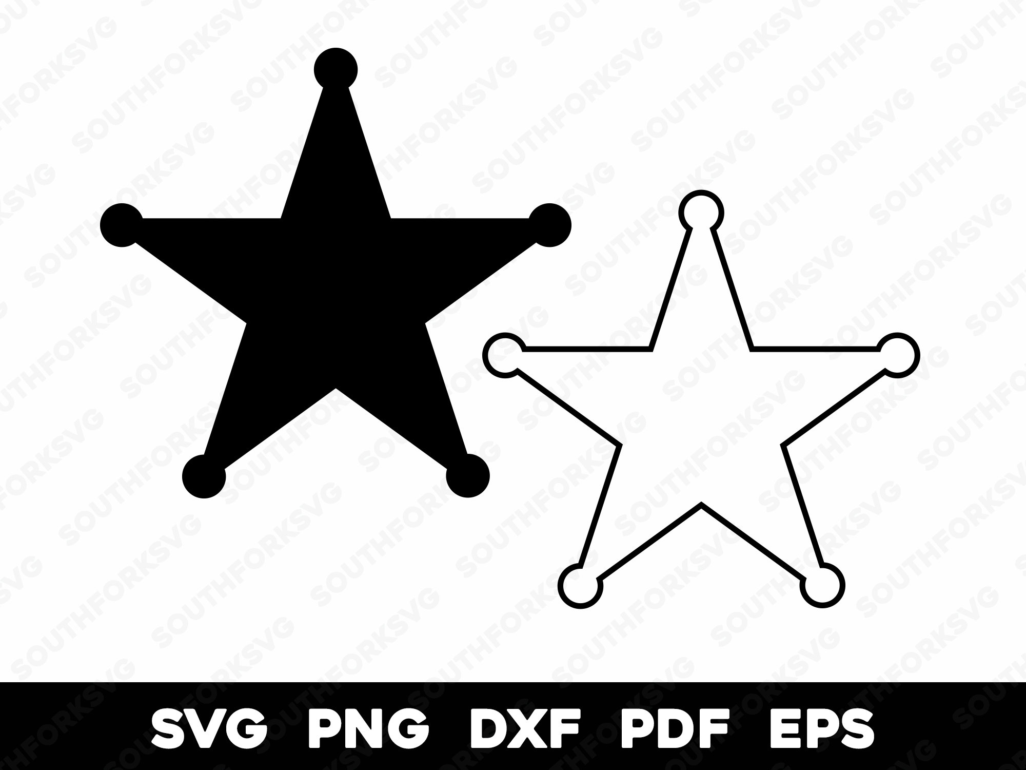 Sheriff Star Black And White