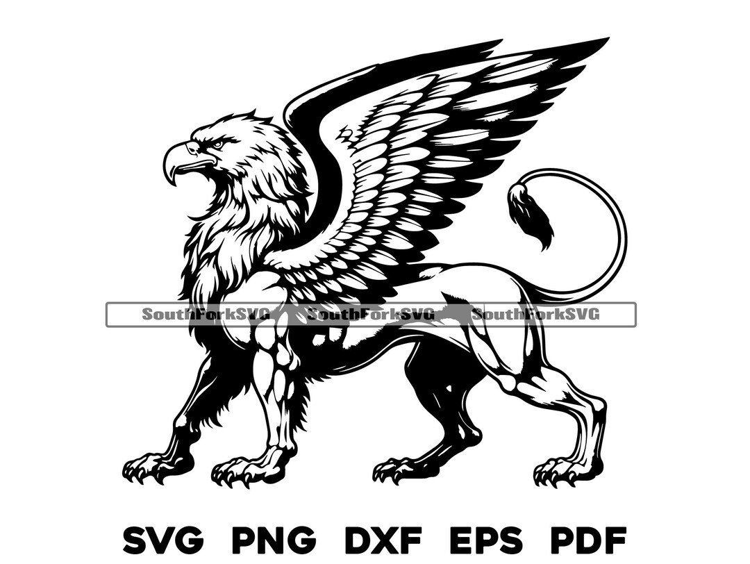 Griffin Gryphon Svg Png Dxf Eps Pdf | Vector Graphic Cut File Laser ...