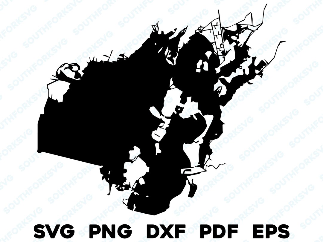 Indian Lake Ohio Map Shape Silhouette SVG PNG DXF Vector Graphic Design ...