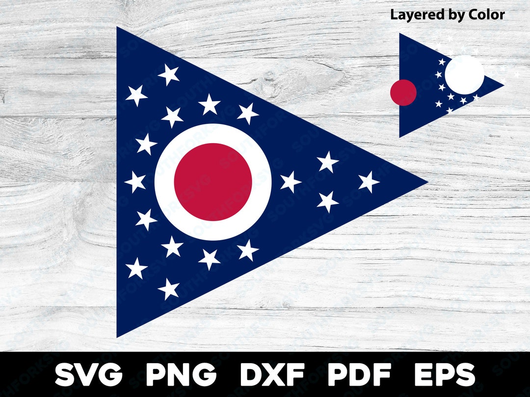 Ohio State Flag Triangle Element Svg Png Dxf Eps Pdf - Etsy