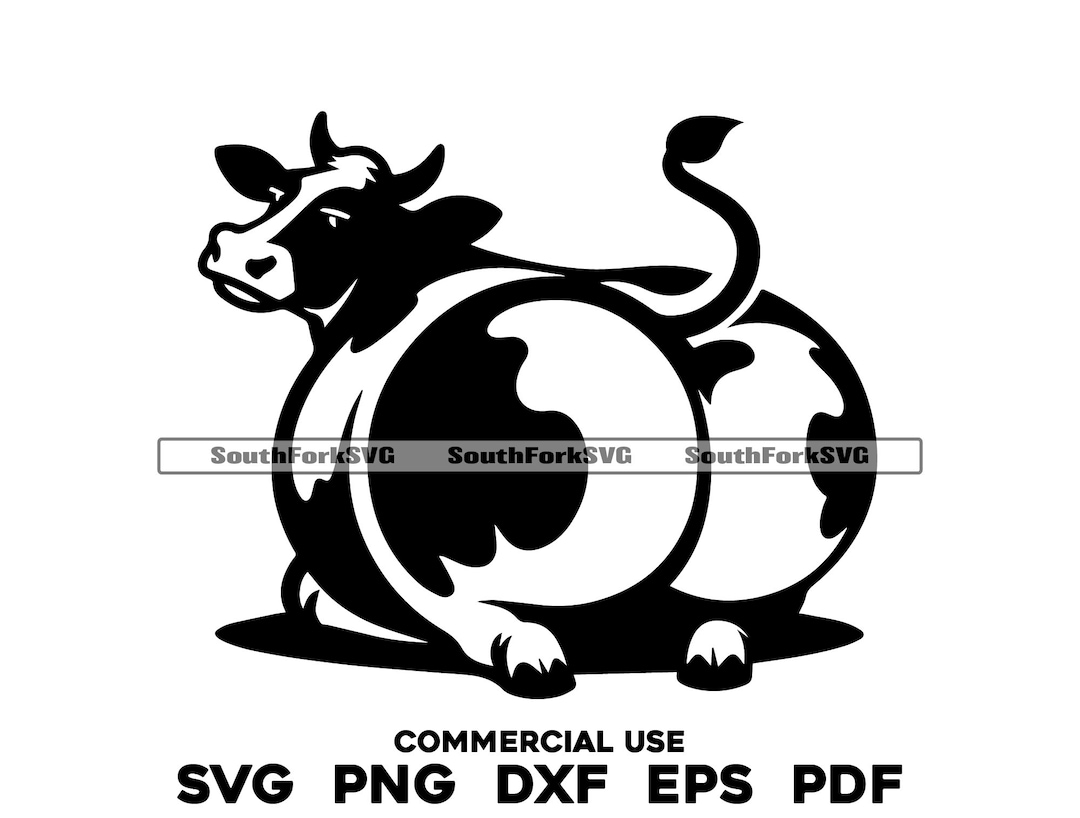 Cow With Big Butt Funny Cartoon Svg Png Dxf Eps Pdf | Transparent ...