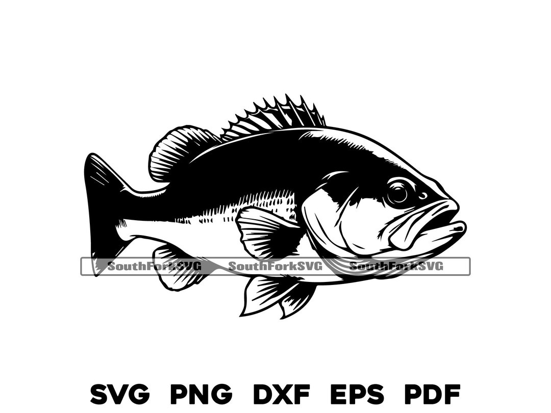 Largemouth Bass Svg Png Dxf Eps Pdf | Laser Engrave Cut Print Files ...