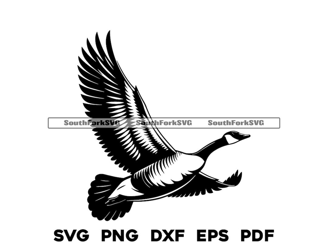 Flying Canadian Goose Svg Png Dxf Eps Pdf | Vector Graphic Design Cut ...