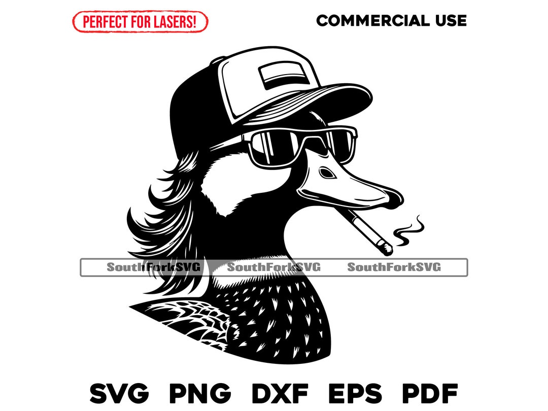 Mallard Duck Mullet Trucker Hat Svg Png Dxf Eps Pdf | Vector Graphic ...