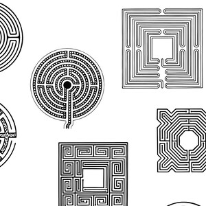 Mazes & Labyrinths Bundle SVG PNG DXF Symbol Vector Transparent Cameo ...