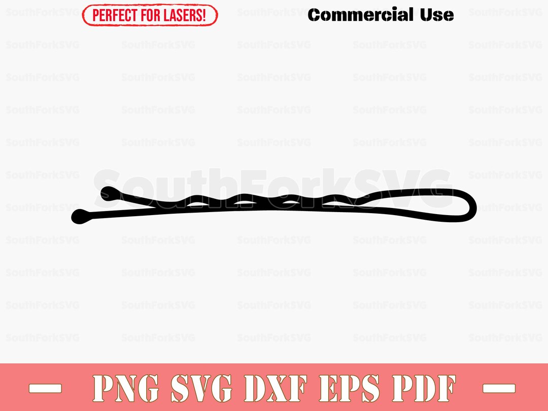 Bobby Pin Svg Png Dxf Eps Pdf | Vector Graphic Cut File Laser Clip Art ...