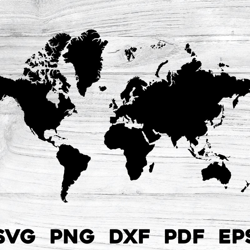 World Map Continent Dxf - Etsy