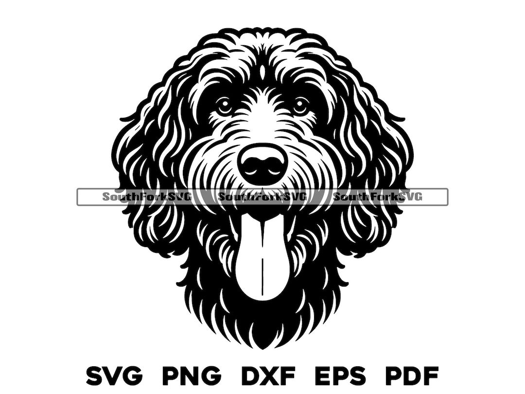 Labradoodle Dog Head Design | Svg Png Dxf Eps Pdf | Vector Graphic Cut ...